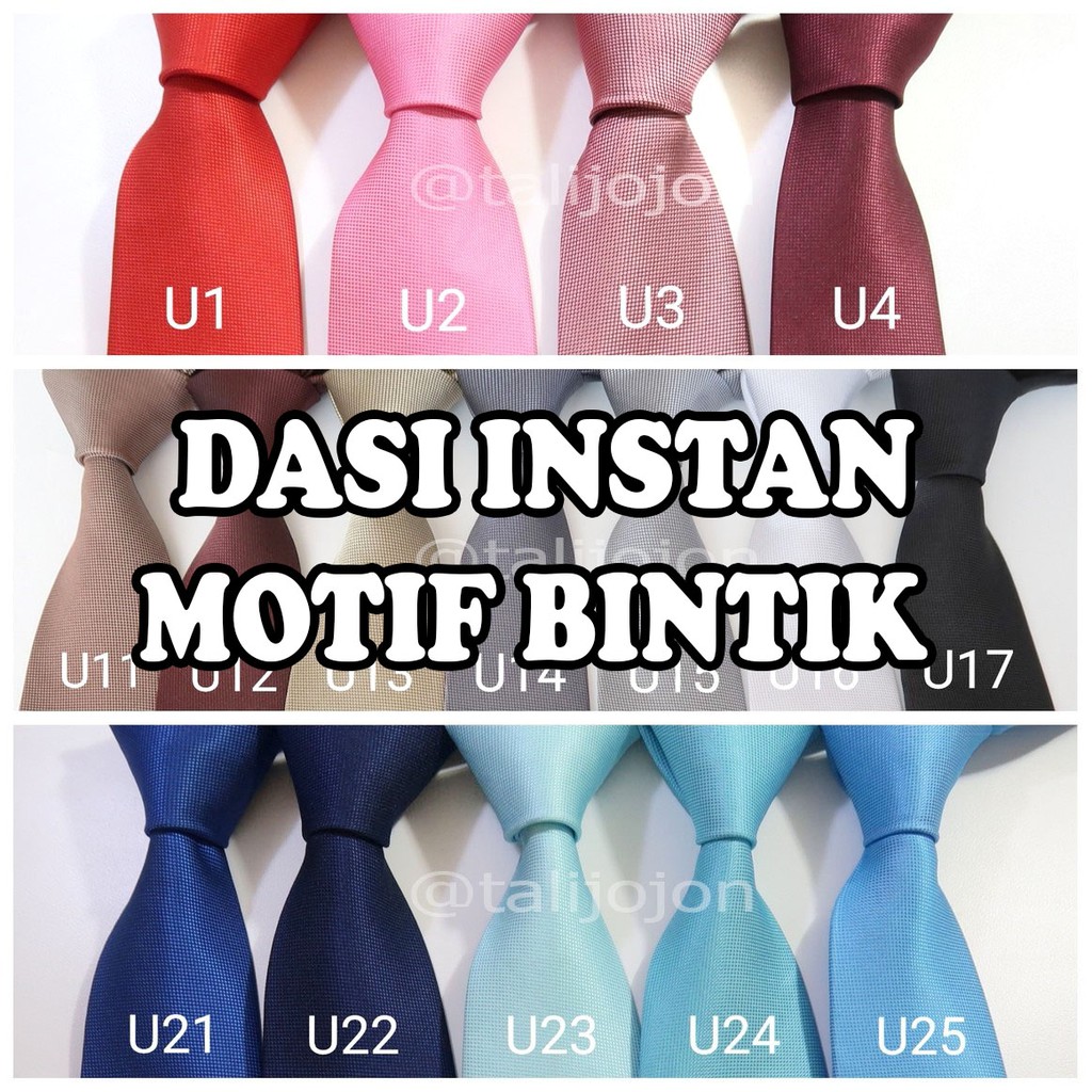 Jual Dasi Instan Dasi Pria Bintik Ukuran 3inc Bahan 100% Polyester ...