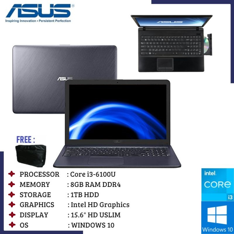 Jual LAPTOP ASUS VIVOBOOK X543U INTEL CORE I3-6100U/8GB RAM/1TB HDD/15. ...