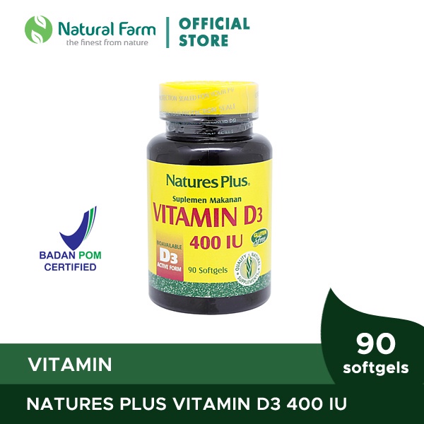 Jual Natures Plus Vitamin D3 400 IU - 90 Softgels | Shopee Indonesia