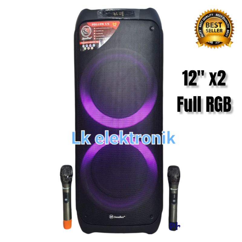 Jual Speaker Portable 12 inch Soundbest Transformer 12 Bluetooth 2 Mic ...