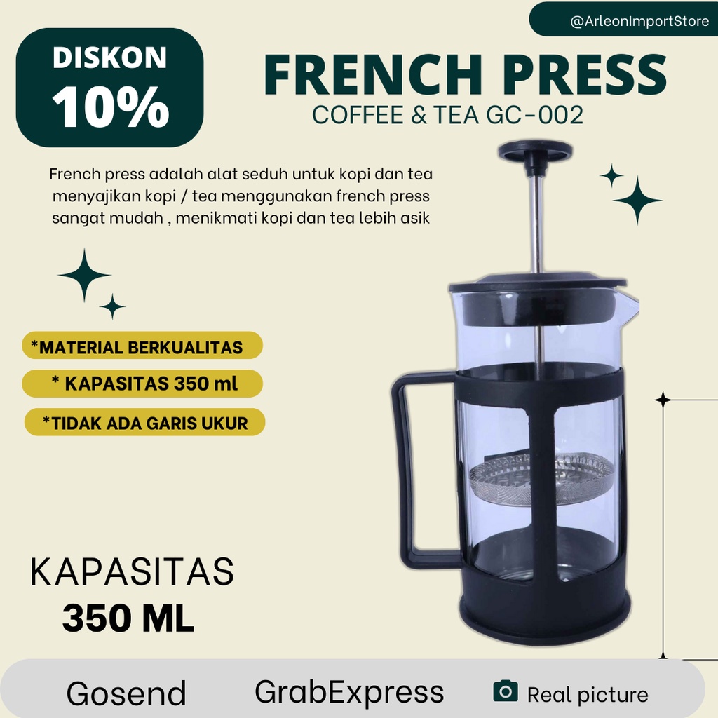 Jual French Press Coffee Muranee Coffee Press and Tea Plunger Press Kopi 350ml dan 600ml ...