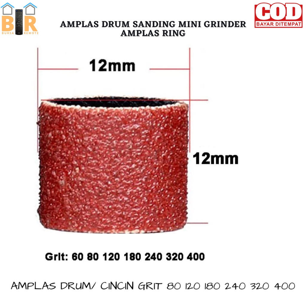 Jual Amplas Mini Grinder Bor Mini Drill Sanding Drum Roll 1/4" 3/8" 1/2 ...