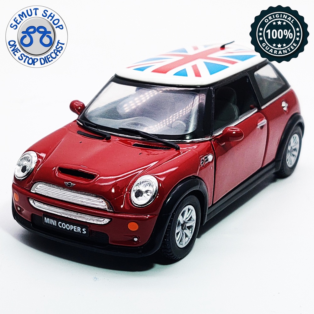 Jual Kinsmart Mini Cooper S UK Flag 1:28 Miniatur Mobil Mini Cooper S ...