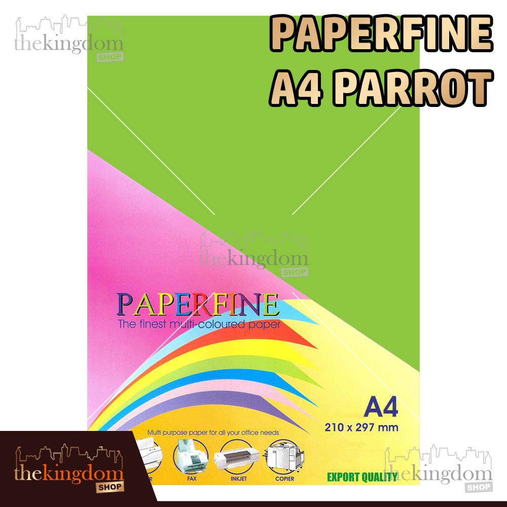 Jual Paperfine Kertas HVS Warna A4 Parrot Green Hijau Ijo Tua Isi 100 ...
