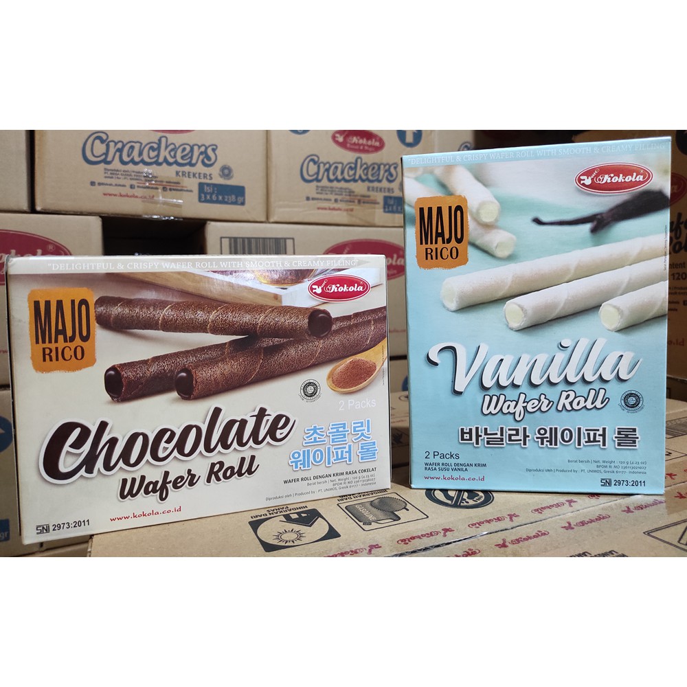 Jual Majorico Wafer Roll 100G chocolate dan vanila / 24 box cocok u ...