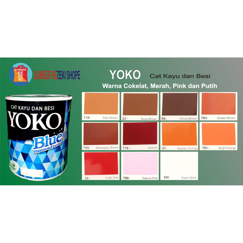 Jual Cat Minyak Besi,kayu,Plastik Warna Coklat,Merah,Pink,Putih YOKO ...