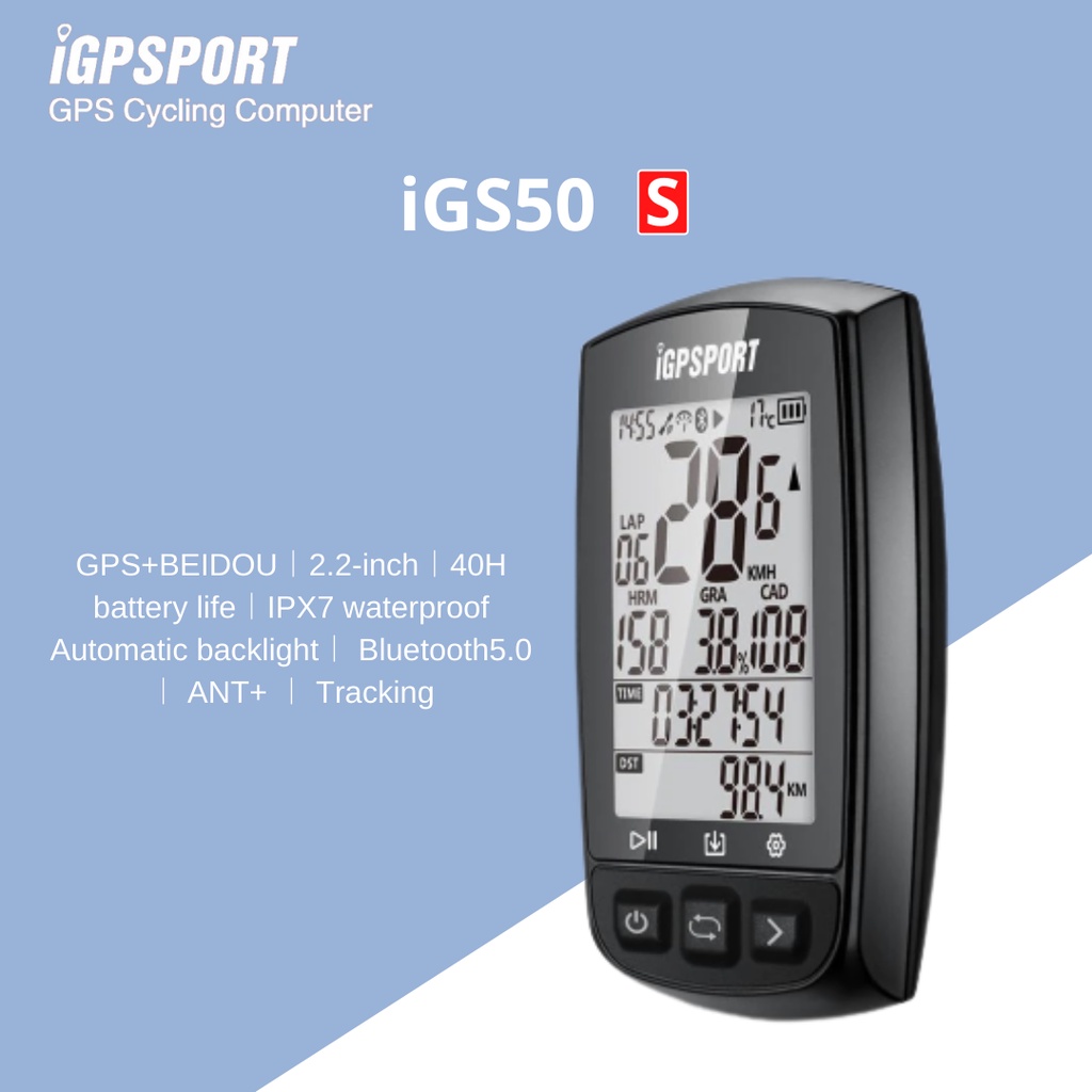 Jual Speedometer Sepeda IGPSPORT iGS50S GPS Bluetooth 5.0 ANT+ Wireless ...
