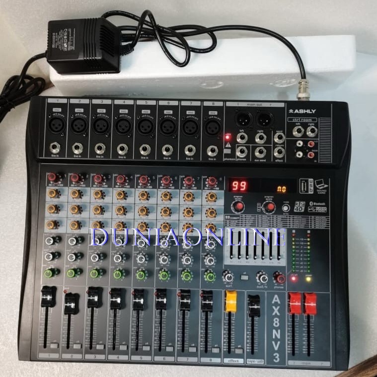 Jual MIXER ASHLY AX8NV3 8 Channel WITH BLUETOOTH, USB, TO PC SOUNDCARD ...