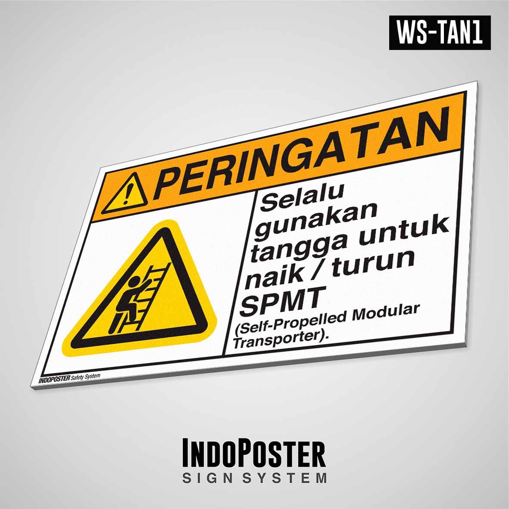 Jual Stiker Safety Sign Rambu K3 ANSI Selalu Gunakan Tangga Untuk Naik ...