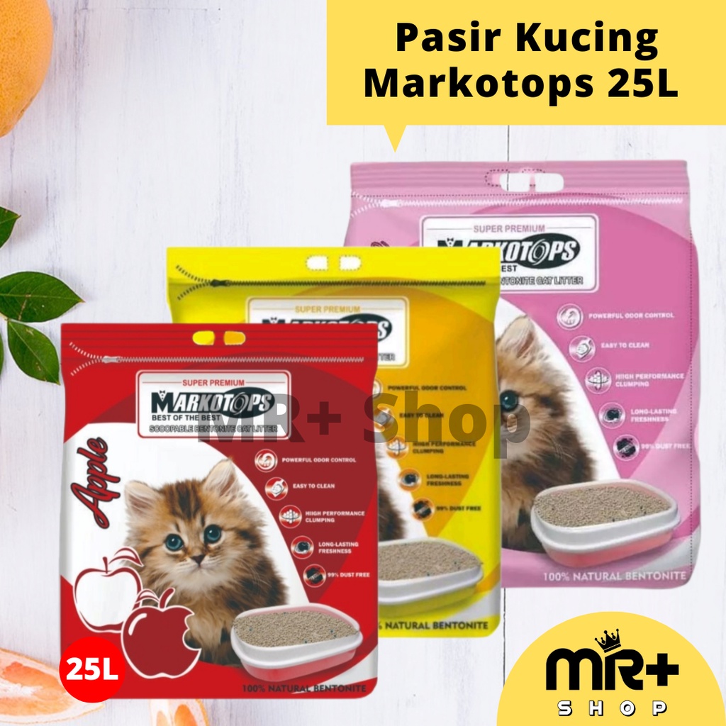 Jual Pasir MARKOTOP 25 Liter - Pasir Kucing Gumpal wangi Markotops 25L ...