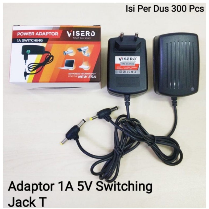 Jual Adaptor 5v 1a double jc atau jc T 2.1mm dan 1.7mm | Shopee Indonesia