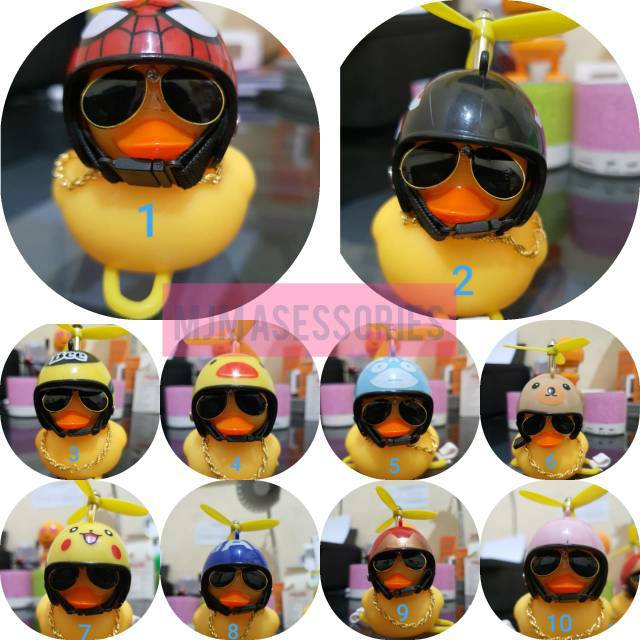 Jual NEW Bebek Kuning Kecil dengan Helm Sepeda Motor Road Bike with LED ...