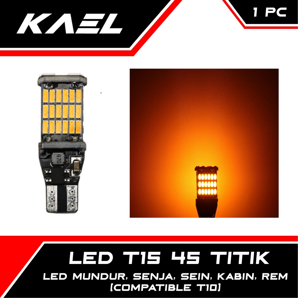 Jual LED 45 Titik T15 W16W Dajal Dajjal Lampu Mundur Kabin Senja Sein Sen Kota Plat Nomor Nomer ...
