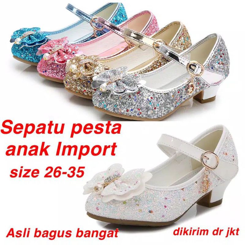 Jual 26-38 SEPATU PESTA ANAK PEREMPUAN HEELS CINDERELLA PRINCESS ...