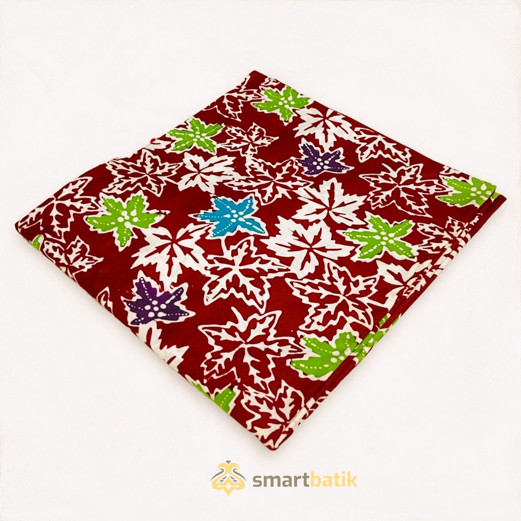 Jual Batik Kontemporer Motif Daun Singkong Merah (Cap Colet Handmade ...