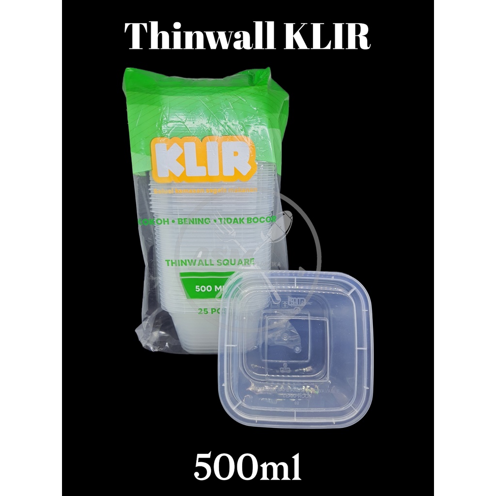 Jual Thinwall 500ML Square KLIR 1 Roll 25pcs / Food Container Kotak ...