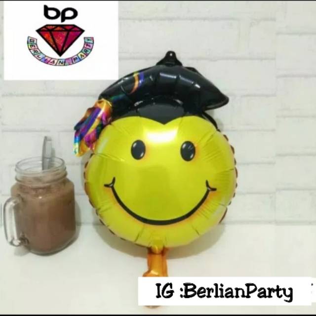 Jual BALON FOIL GRADUATION SMILE 40cm WISUDA | Shopee Indonesia