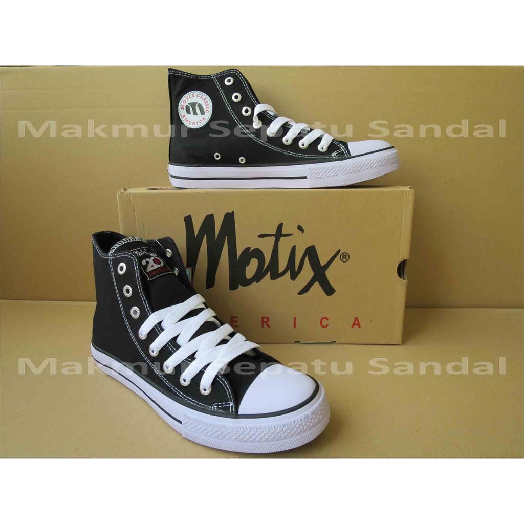 Jual Sepatu Sekolah - Motix School Hi - Black White | Shopee Indonesia