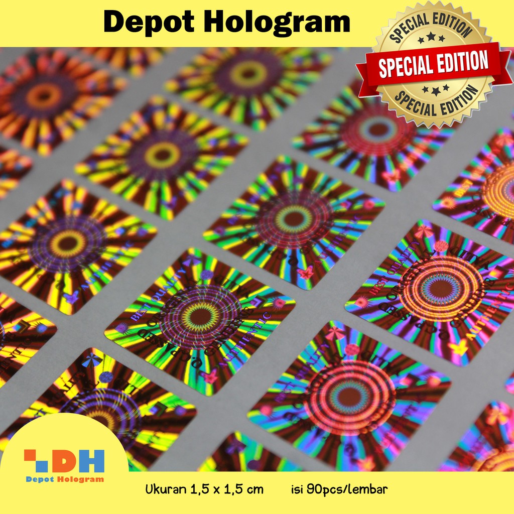 Jual Stiker hologram 3D best quality uk. 1,5 x 1,5 cm- segel rusak ...