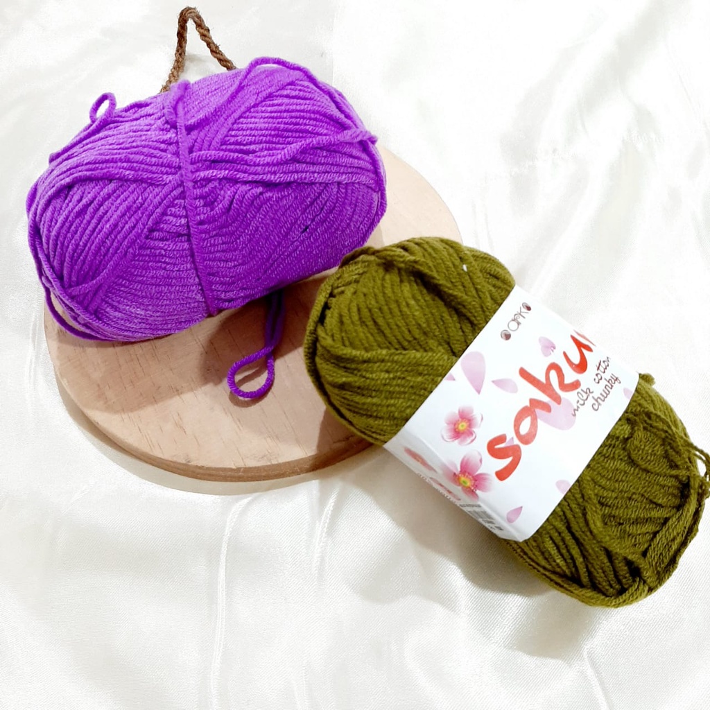 Jual benang rajut milk cotton sakura / bahan rajut/Benang Rajut Katun ...