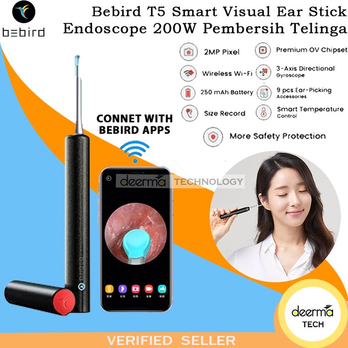 Jual Dimensi - Bebird T5 Smart Visual Ear Stick Endoscope 200W ...