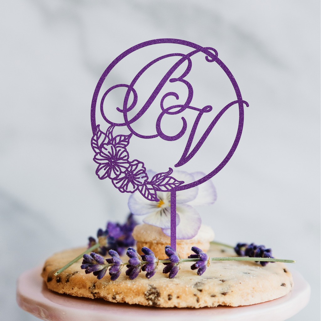 Jual Wedding Initial couple name cake topper | hiasan kue pernikahan ...