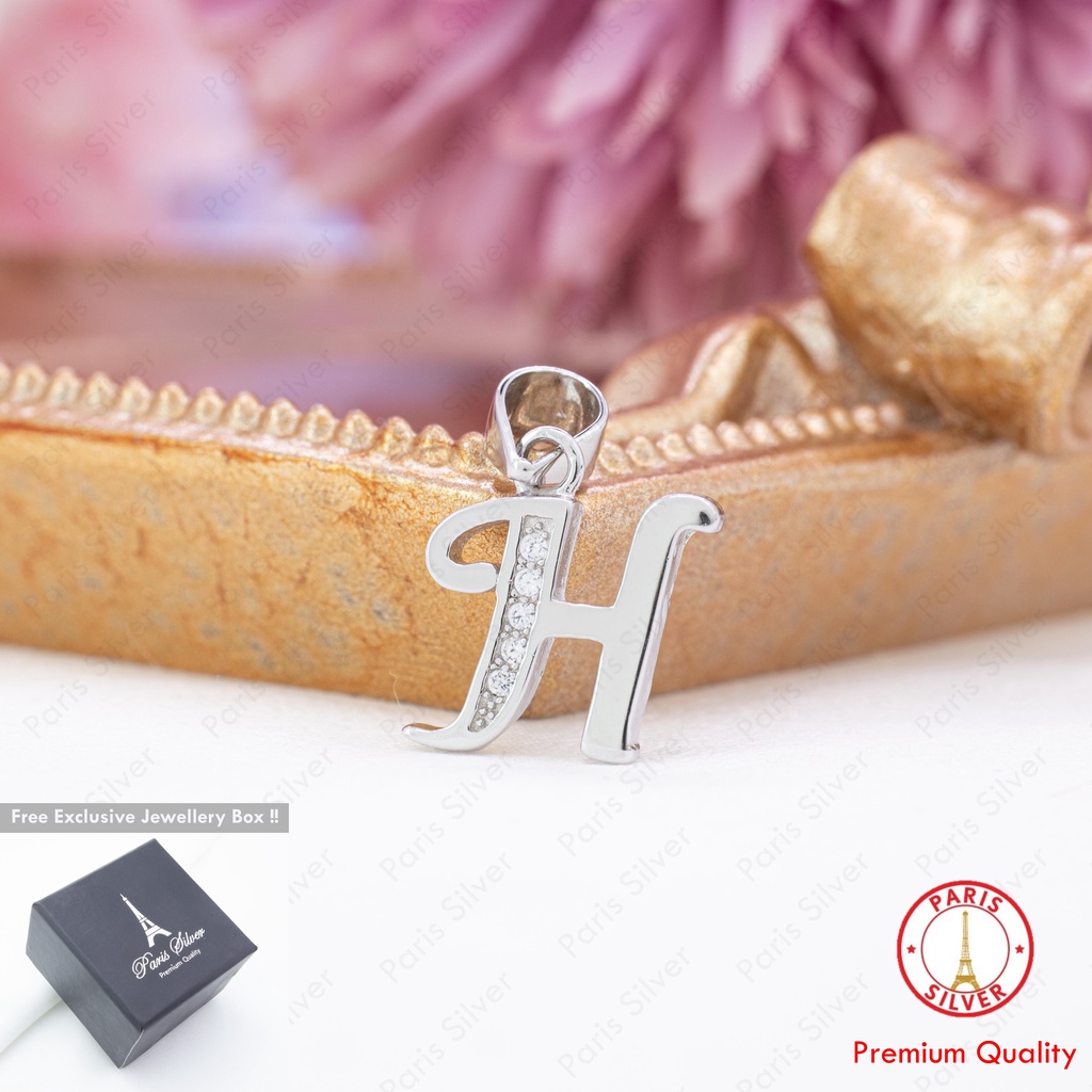 Jual Liontin Huruf Nama Inisial Perak Asli 925 Silver Lapis Emas Putih ...