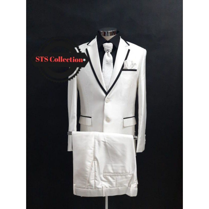 Jual Jas wedding warna putih / Jas nikah pria / jas putih broken white ...