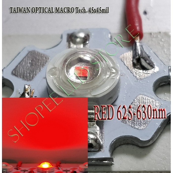 Jual SALE... !! HPL LED 3 WATT RED 620-630nm ( NON PCB ) SUPER BRIGHT ...