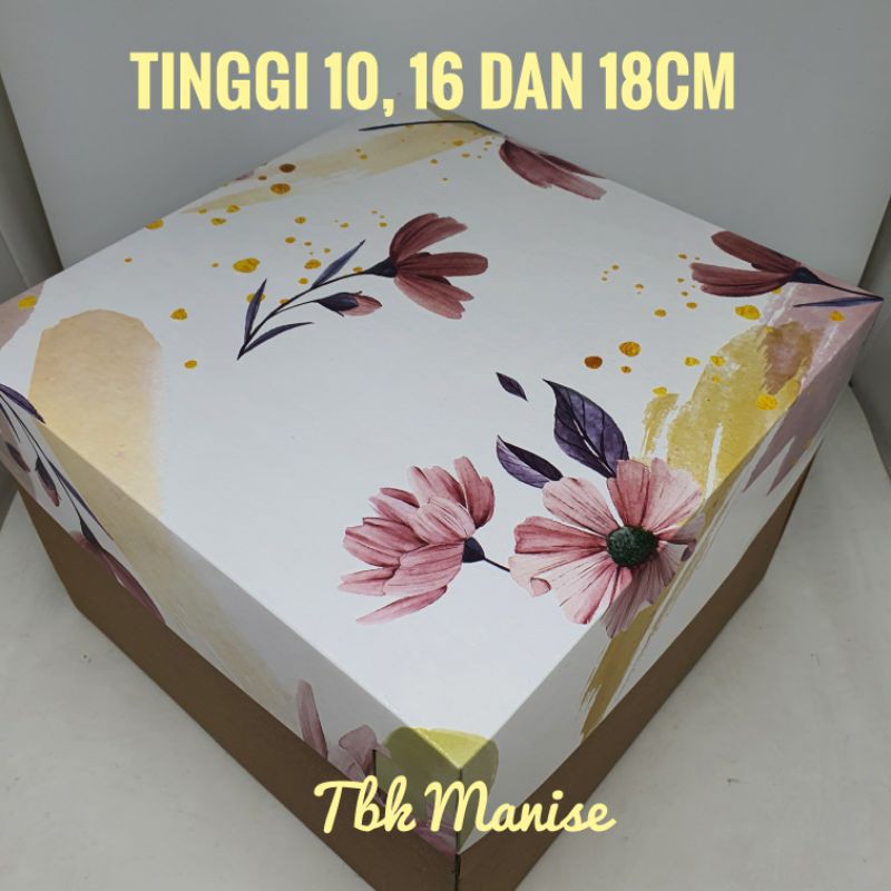 Jual Box Kue White Flower 25x25cm / Dus Kue / Kardus Kue / Cake Box ...