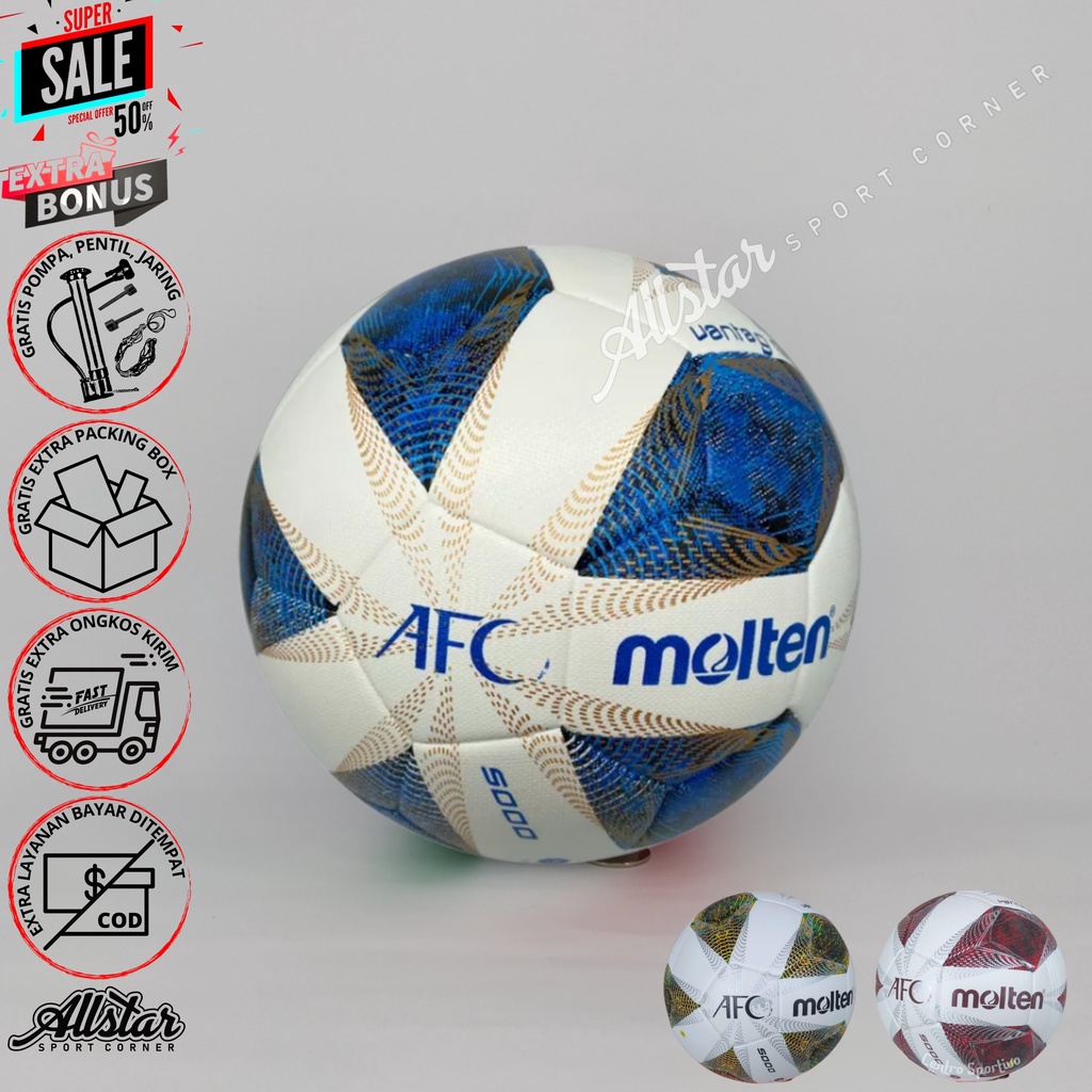 Jual Bola sepak original molten AFC 5000 bola kaki original size 5 ...