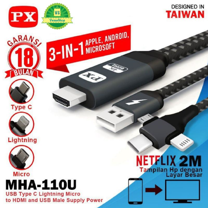 Jual HDMI to USB Micro TypeC Lightning Converter TV iOS Android PX MHA ...