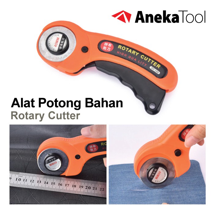Jual AT Alat Potong Bahan Kain Rotary Cutter 45mm - Kertas Plastik ...