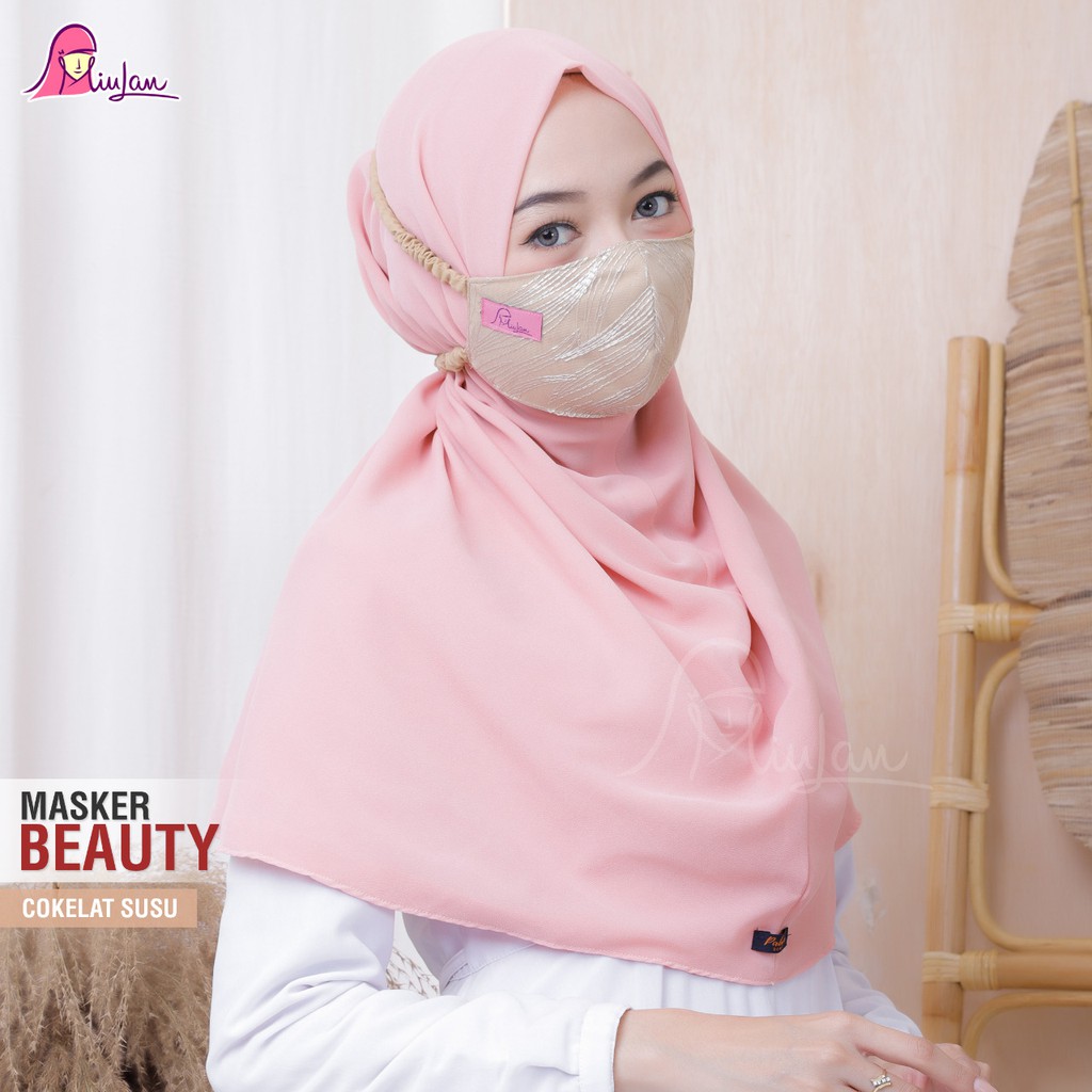 Jual Beauty Masker Kain 3 Lapis Masker Hijab Brokat Masker Headloop ...
