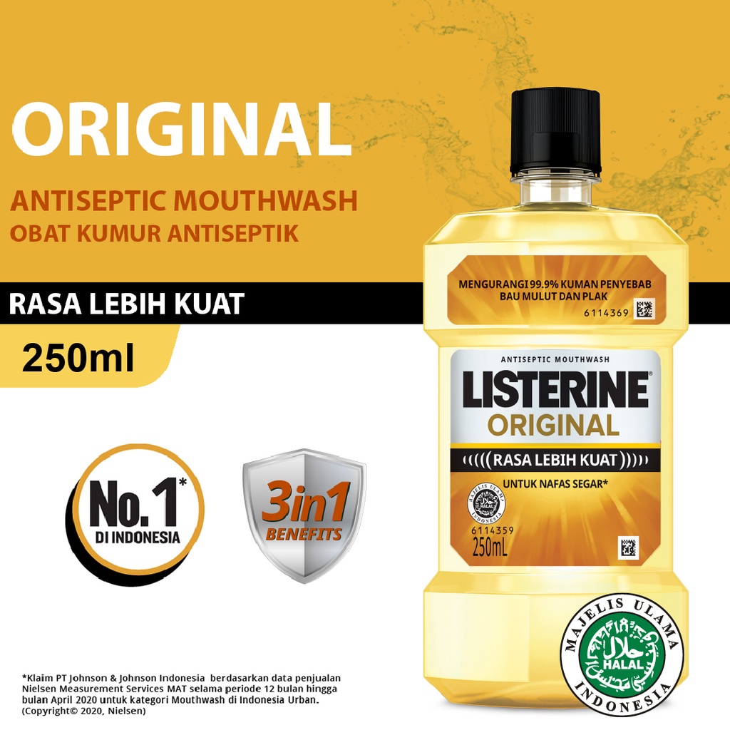 Jual Listerine Original Antiseptic Mouthwash 250Ml | Shopee Indonesia