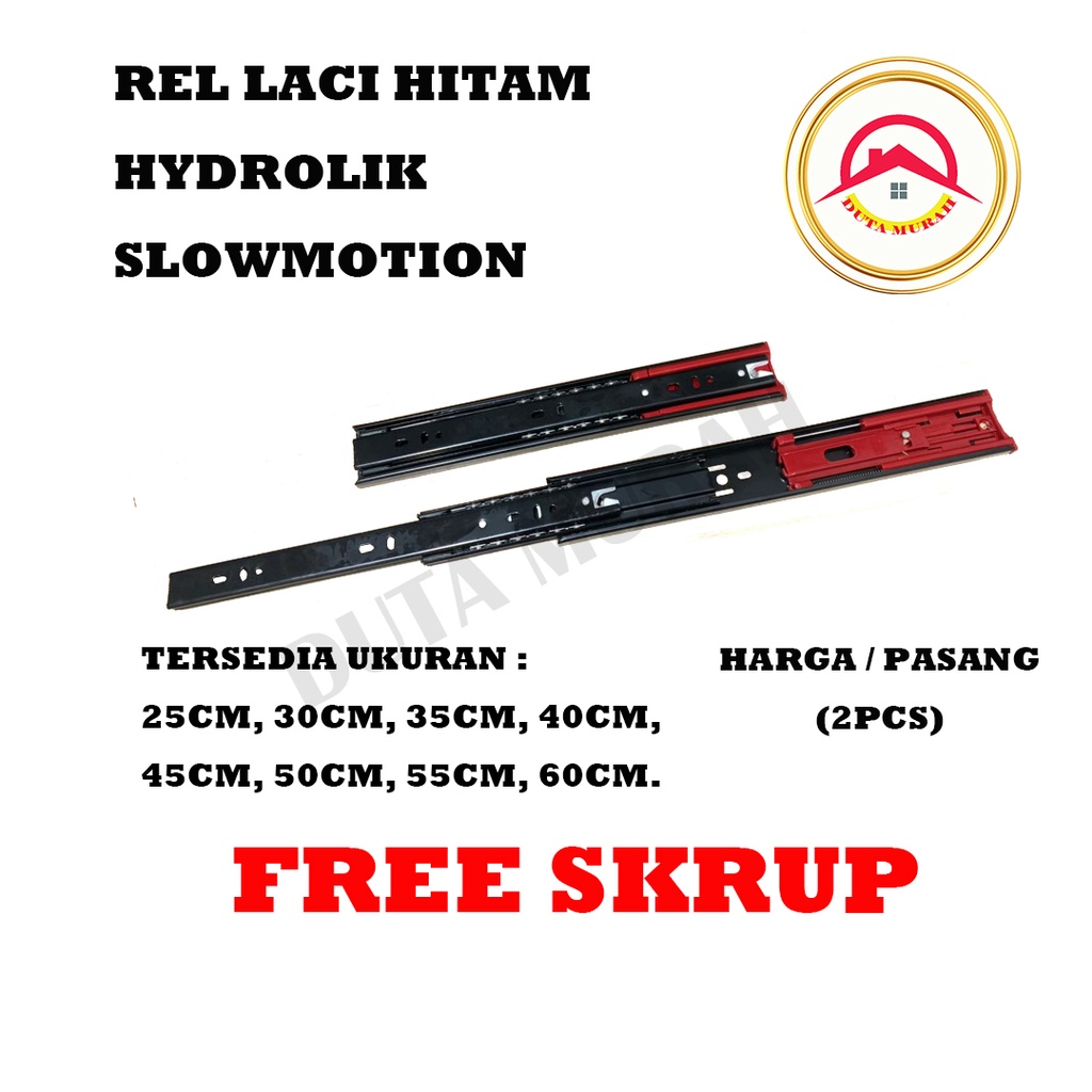 Jual Rel Laci 50 cm Double Full Extension Slow Motion SM BM Soft Close 4.5 cm (1 SET) , FREE ...