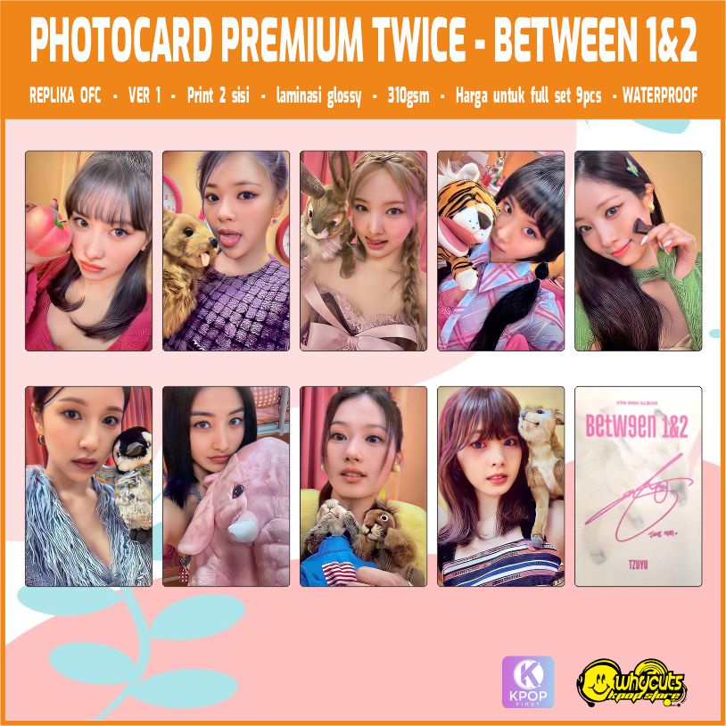 Jual PHOTOCARD SET PREMIUM REPLIKA PC KPOP TWICE BETWEEN 1&2 / PRINT 2 SISI GLOSSY ANTI AIR ...
