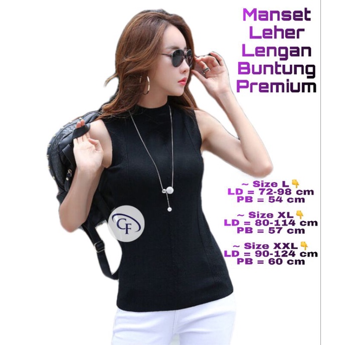 Jual Manset Leher Buntung Premium / Tanktop Turtle Neck Lengan Buntung ...