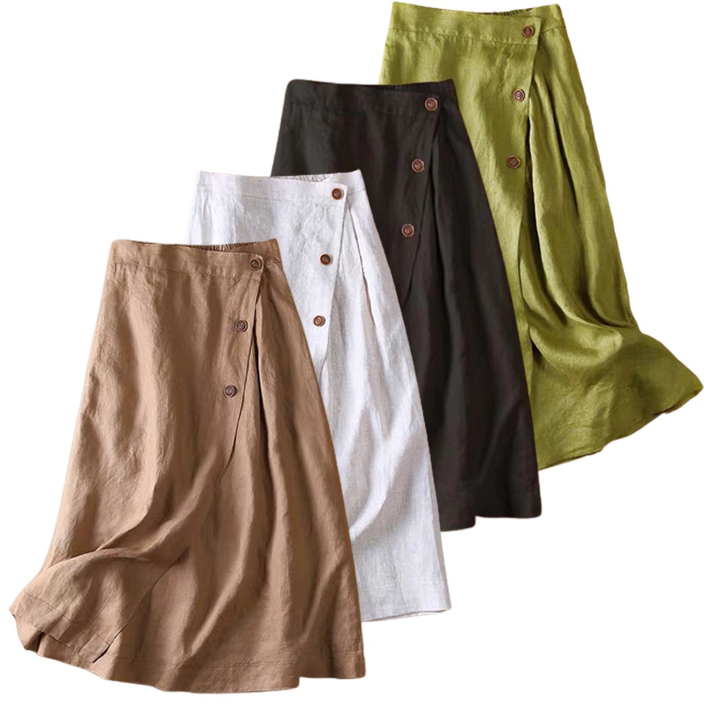 Jual ROK LINEN M-XXL MIDI PREMIUM | Shopee Indonesia