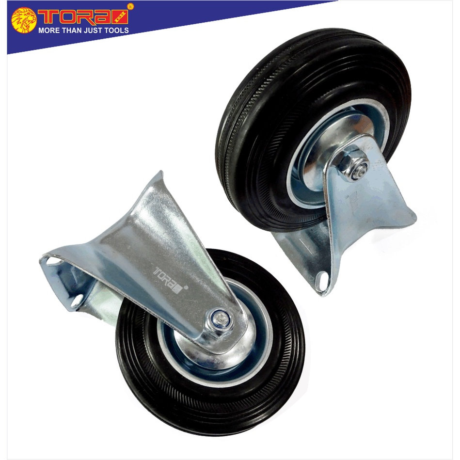 Jual TORA Roda Caster Karet Mati 5 Inch - Black Rubber Rigid | Shopee ...