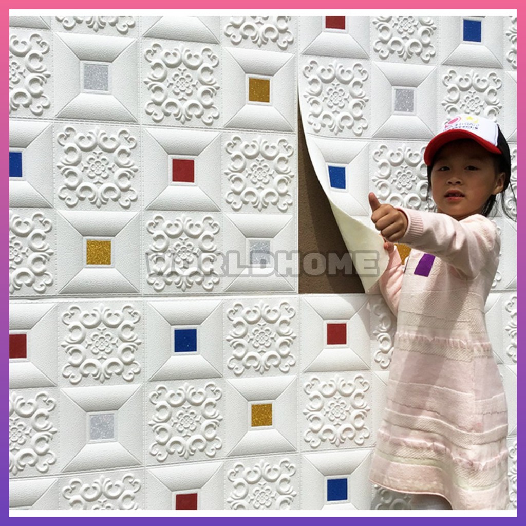 Jual Wallpaper Dinding Wallpaper Stiker Wallpaper 3D Brickfoam Batik ...