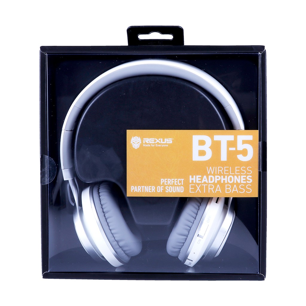Jual REXUS BT-5 WIRELESS HEADPHONES EXTRA BASS | Shopee Indonesia