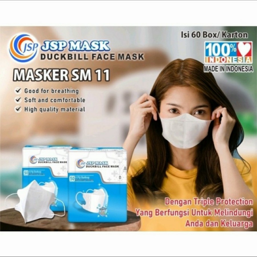 Jual MASKER JSP DUCKBILL SURGICAL FACE MASK ISI 50 MEDIS | Shopee Indonesia