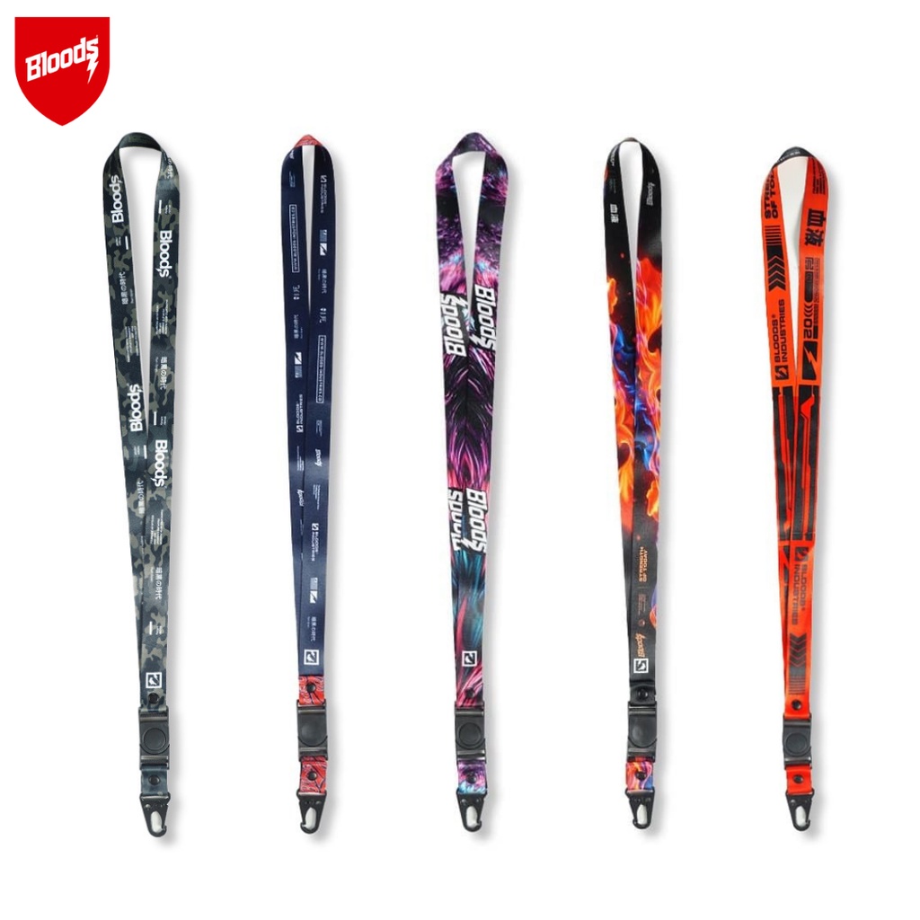 Jual Tali Lanyard ID Card BLOODS Name Tag Gantungan Vape kunci Holder ...