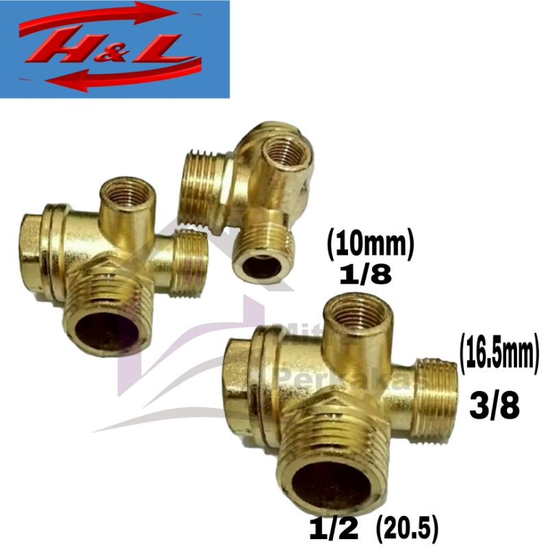 Jual H&L Neple Drat DALAM Kompressor Nepel nepple 3 Cabang Kuningan ...