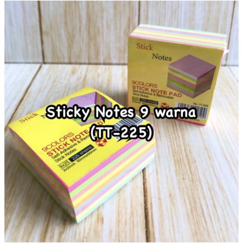 Jual STICKY NOTES 9 WARNA | KERTAS NOTE | KERTAS MEMO | STICKY NOTE ...