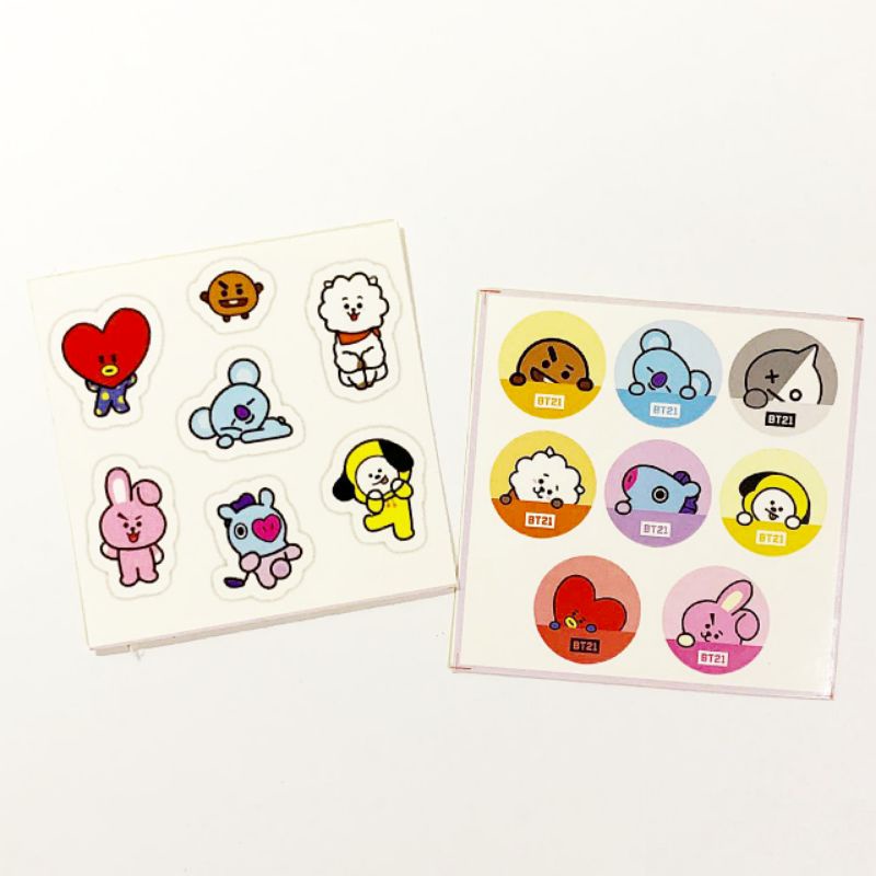 Jual Stiker BT21 lucu kecil mini bulat dan full body berdiri | Shopee ...