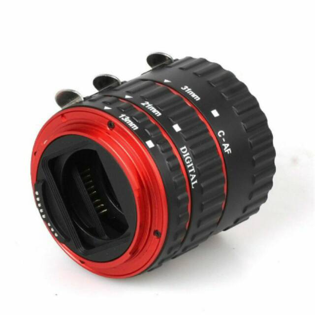 Jual Third Party Macro Extention AF Tube DSLR Canon Ring Merah | Shopee ...
