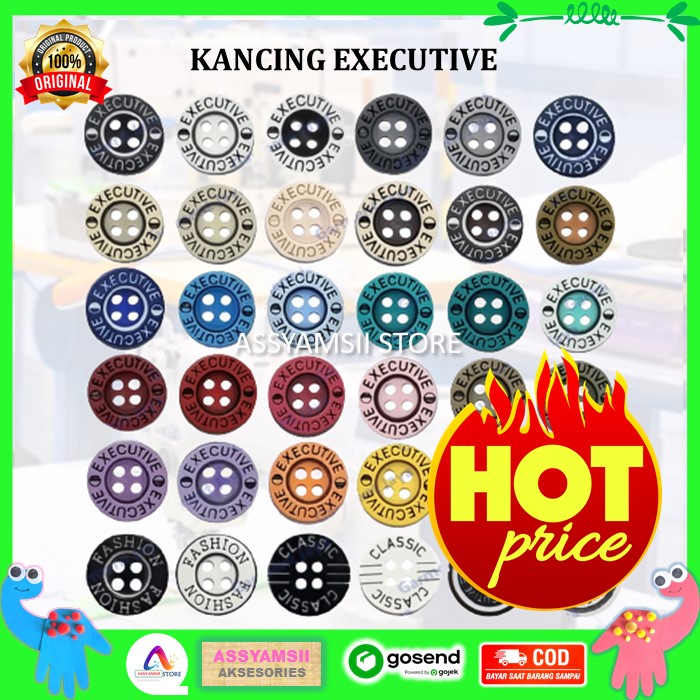 Jual Kancing Executive Baju/Hem/Kemeja 13mm/1,3cm/20L @1 LUSIN | Shopee ...