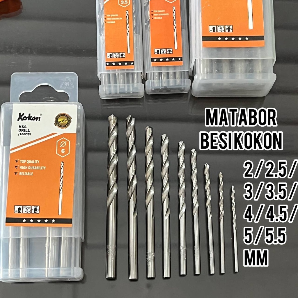 Jual Matabor Besi KOKON Bagus berkualitas lengkap 2 mm sd 5.5 mm / Mata ...
